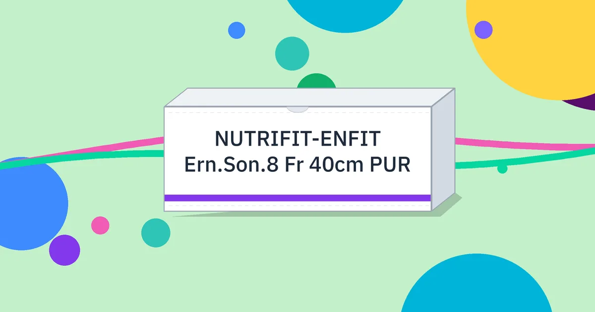 Symbolbild: Packung mit der Aufschrift NUTRIFIT-ENFIT Ern.Son.8 Fr 40cm PUR (PZN 14186853) – Verfügbarkeit und Bezug in Apotheken in Frankfurt am Main