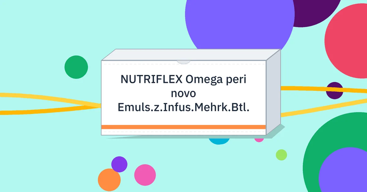 Symbolbild: Packung mit der Aufschrift NUTRIFLEX Omega peri novo Emuls.z.Infus.Mehrk.Btl. (PZN 13872730) – Verfügbarkeit und Bezug in Apotheken in Frankfurt am Main