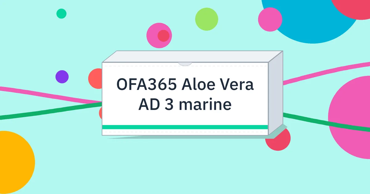 Symbolbild: Packung mit der Aufschrift OFA365 Aloe Vera AD 3 marine (PZN 16723485) – Verfügbarkeit und Bezug in Apotheken in Frankfurt am Main