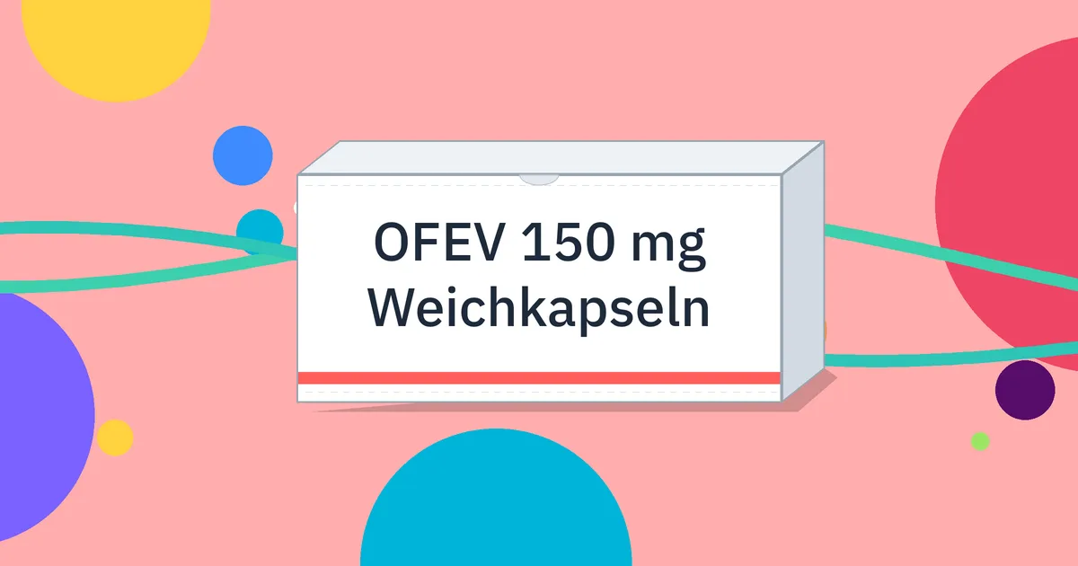 Symbolbild: Packung mit der Aufschrift OFEV 150 mg Weichkapseln (PZN 16700745) – Verfügbarkeit und Bezug in Apotheken in Frankfurt am Main
