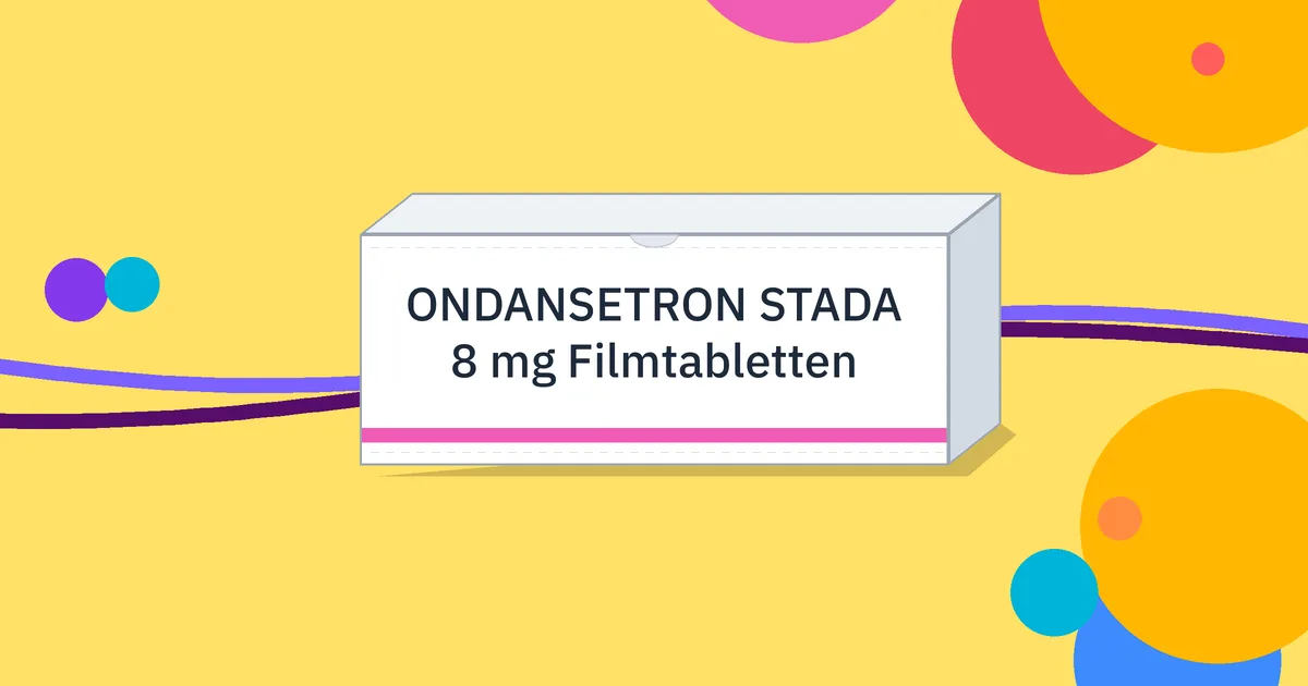 Symbolbild: Packung mit der Aufschrift ONDANSETRON STADA 8 mg Filmtabletten (PZN 19988617) – Verfügbarkeit und Bezug in Apotheken in Frankfurt am Main