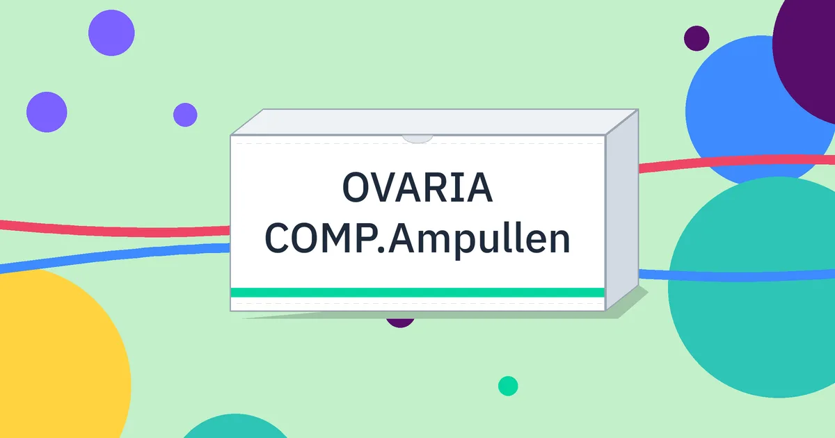 Symbolbild: Packung mit der Aufschrift OVARIA COMP.Ampullen (PZN 01751814) – Verfügbarkeit und Bezug in Apotheken in Frankfurt am Main