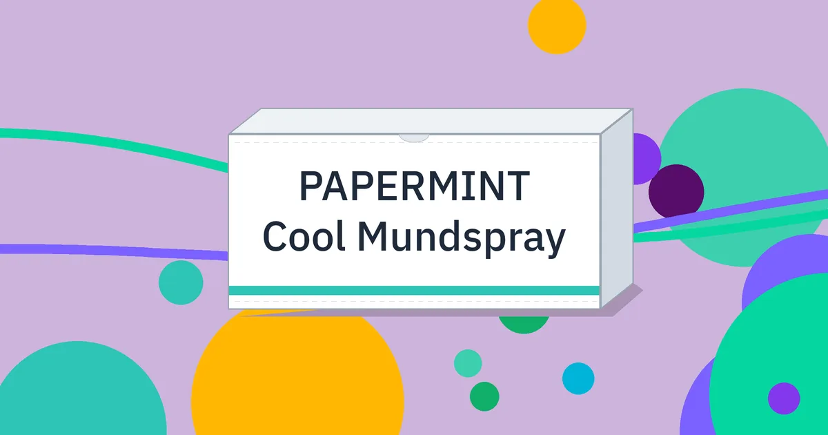 Symbolbild: Packung mit der Aufschrift PAPERMINT Cool Mundspray (PZN 19828434) – Verfügbarkeit und Bezug in Apotheken in Frankfurt am Main