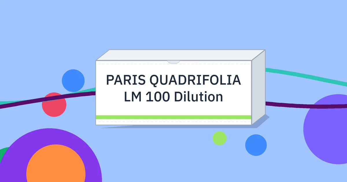 Symbolbild: Packung mit der Aufschrift PARIS QUADRIFOLIA LM 100 Dilution (PZN 13632138) – Verfügbarkeit und Bezug in Apotheken in Frankfurt am Main