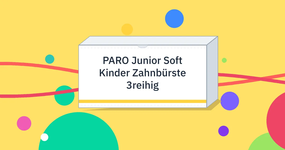 Symbolbild: Packung mit der Aufschrift PARO Junior Soft Kinder Zahnbürste 3reihig (PZN 02950125) – Verfügbarkeit und Bezug in Apotheken in Frankfurt am Main