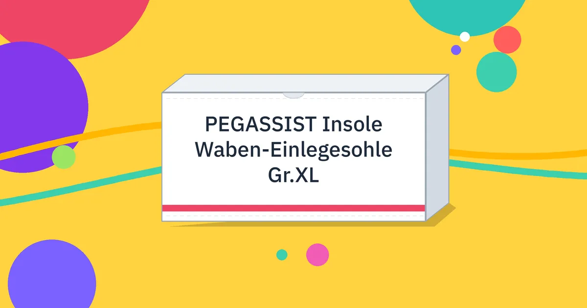 Symbolbild: Packung mit der Aufschrift PEGASSIST Insole Waben-Einlegesohle Gr.XL (PZN 14255318) – Verfügbarkeit und Bezug in Apotheken in Frankfurt am Main