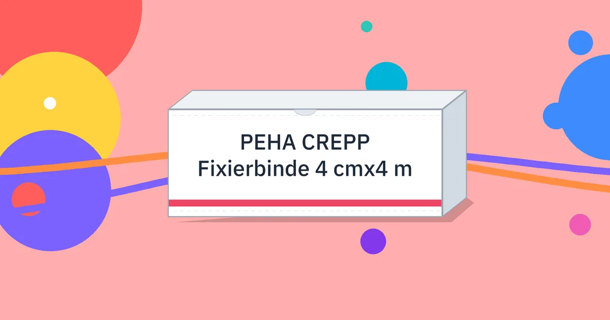 Symbolbild: Packung mit der Aufschrift PEHA CREPP Fixierbinde 4 cmx4 m (PZN 18716331) – Verfügbarkeit und Bezug in Apotheken in Frankfurt am Main