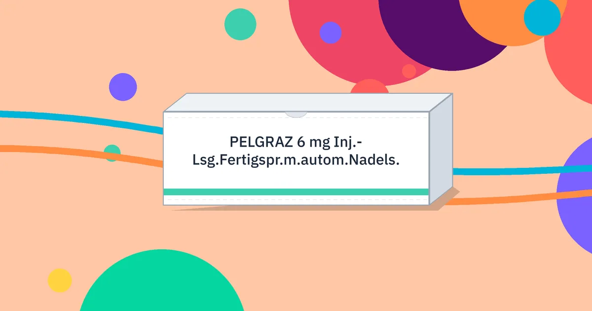 Symbolbild: Packung mit der Aufschrift PELGRAZ 6 mg Inj.-Lsg.Fertigspr.m.autom.Nadels. (PZN 17312620) – Verfügbarkeit und Bezug in Apotheken in Frankfurt am Main