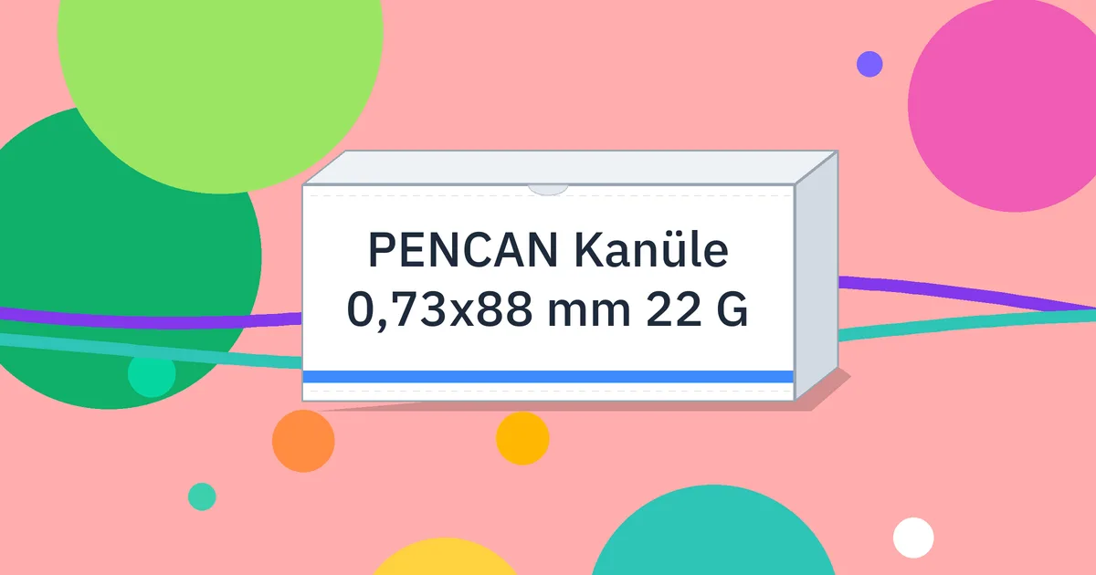 Symbolbild: Packung mit der Aufschrift PENCAN Kanüle 0,73x88 mm 22 G (PZN 00183696) – Verfügbarkeit und Bezug in Apotheken in Frankfurt am Main