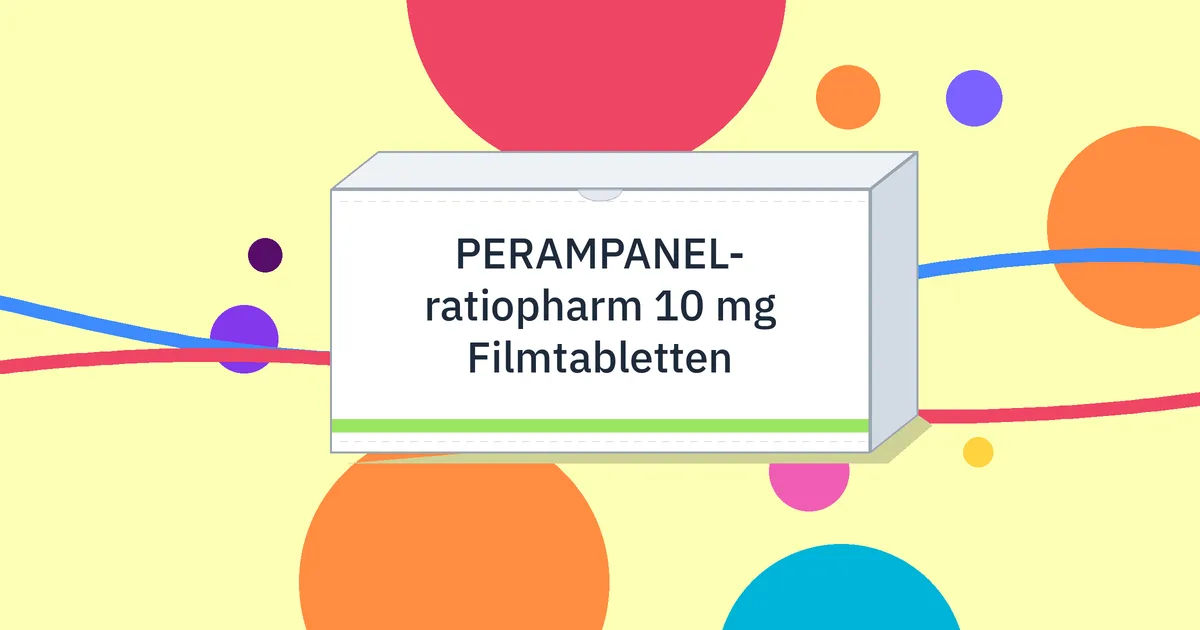 Symbolbild: Packung mit der Aufschrift PERAMPANEL-ratiopharm 10 mg Filmtabletten (PZN 20106901) – Verfügbarkeit und Bezug in Apotheken in Frankfurt am Main