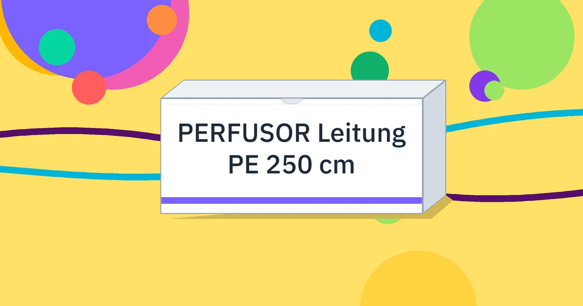 Symbolbild: Packung mit der Aufschrift PERFUSOR Leitung PE 250 cm (PZN 06100659) – Verfügbarkeit und Bezug in Apotheken in Frankfurt am Main
