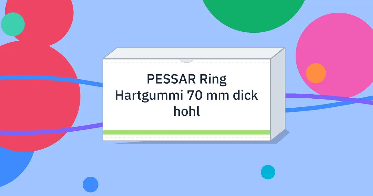 Symbolbild: Packung mit der Aufschrift PESSAR Ring Hartgummi 70 mm dick hohl (PZN 01733905) – Verfügbarkeit und Bezug in Apotheken in Frankfurt am Main