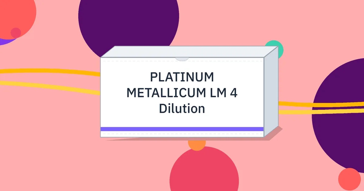 Symbolbild: Packung mit der Aufschrift PLATINUM METALLICUM LM 4 Dilution (PZN 13038300) – Verfügbarkeit und Bezug in Apotheken in Frankfurt am Main
