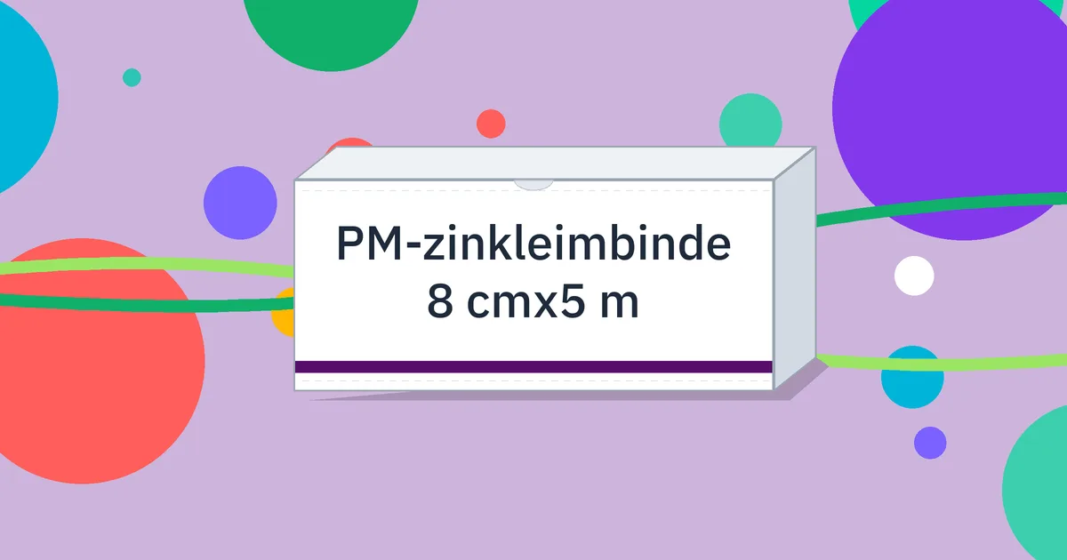 Symbolbild: Packung mit der Aufschrift PM-zinkleimbinde 8 cmx5 m (PZN 18846080) – Verfügbarkeit und Bezug in Apotheken in Frankfurt am Main