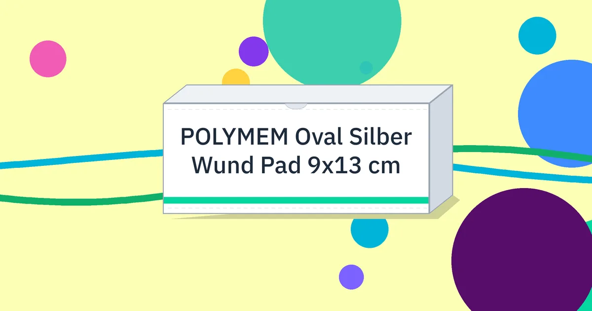 Symbolbild: Packung mit der Aufschrift POLYMEM Oval Silber Wund Pad 9x13 cm (PZN 02671738) – Verfügbarkeit und Bezug in Apotheken in Frankfurt am Main