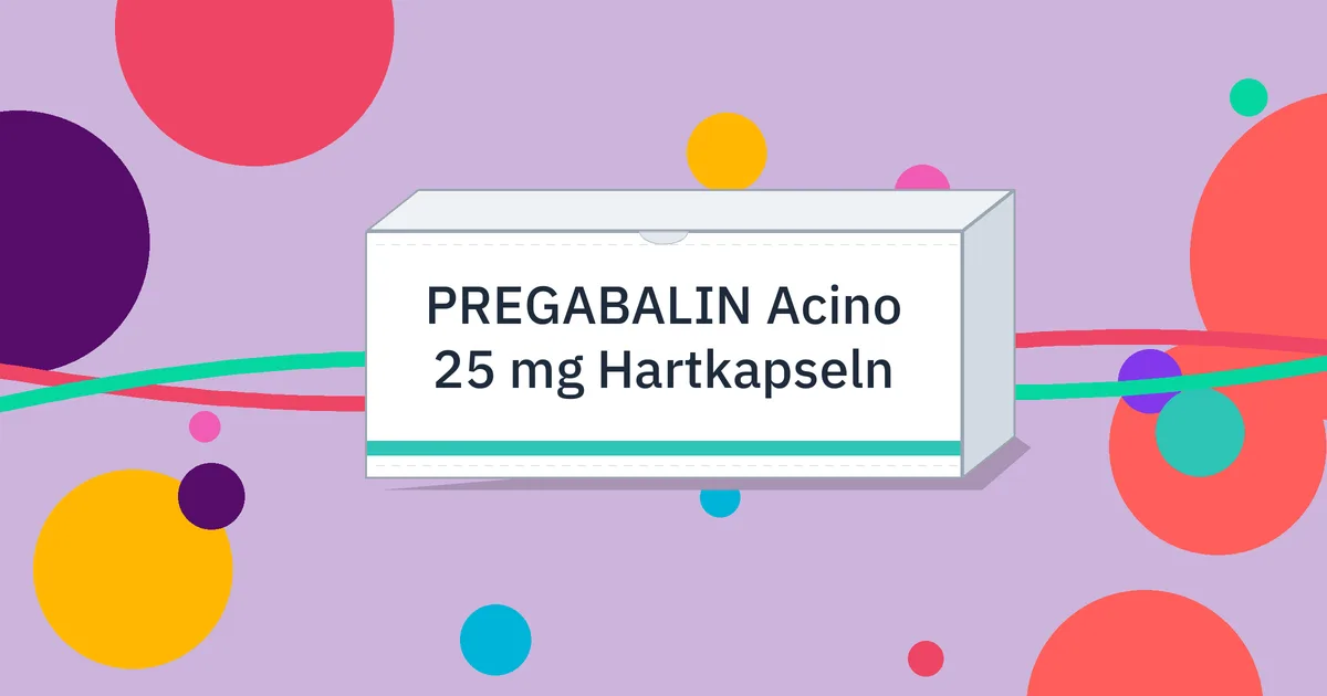 Symbolbild: Packung mit der Aufschrift PREGABALIN Acino 25 mg Hartkapseln (PZN 13350233) – Verfügbarkeit und Bezug in Apotheken in Frankfurt am Main