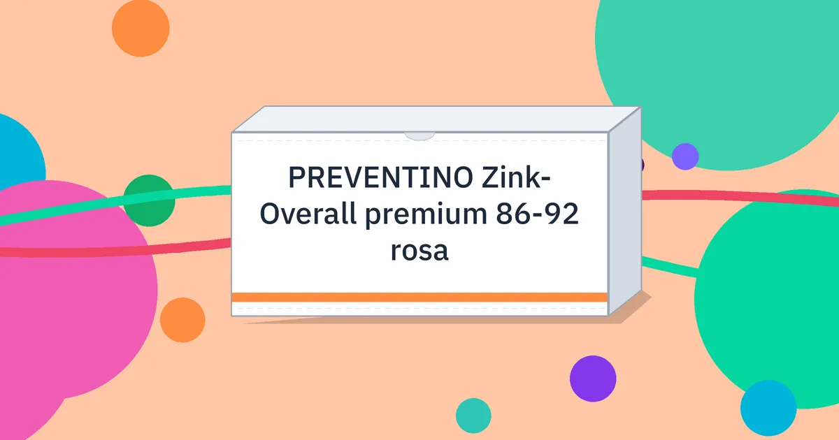 Symbolbild: Packung mit der Aufschrift PREVENTINO Zink-Overall premium 86-92 rosa (PZN 12446623) – Verfügbarkeit und Bezug in Apotheken in Frankfurt am Main