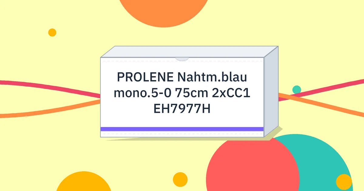 Symbolbild: Packung mit der Aufschrift PROLENE Nahtm.blau mono.5-0 75cm 2xCC1 EH7977H (PZN 20911330) – Verfügbarkeit und Bezug in Apotheken in Frankfurt am Main