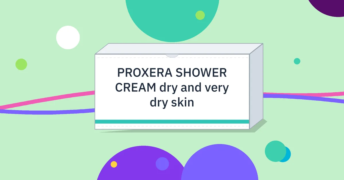 Symbolbild: Packung mit der Aufschrift PROXERA SHOWER CREAM dry and very dry skin (PZN 12478830) – Verfügbarkeit und Bezug in Apotheken in Frankfurt am Main