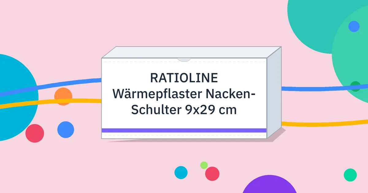 Symbolbild: Packung mit der Aufschrift RATIOLINE Wärmepflaster Nacken-Schulter 9x29 cm (PZN 18128640) – Verfügbarkeit und Bezug in Apotheken in Frankfurt am Main