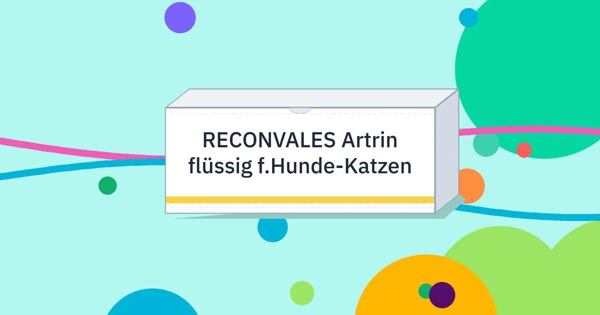 Symbolbild: Packung mit der Aufschrift RECONVALES Artrin flüssig f.Hunde-Katzen (PZN 11095883) – Verfügbarkeit und Bezug in Apotheken in Frankfurt am Main