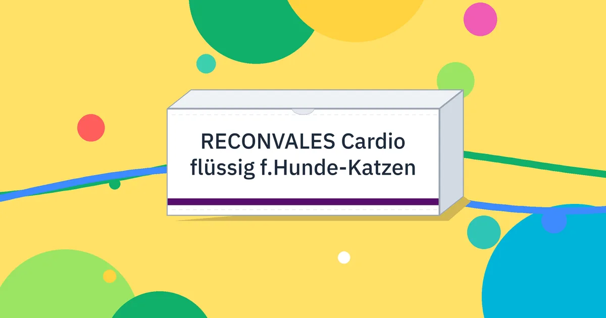 Symbolbild: Packung mit der Aufschrift RECONVALES Cardio flüssig f.Hunde-Katzen (PZN 11095908) – Verfügbarkeit und Bezug in Apotheken in Frankfurt am Main