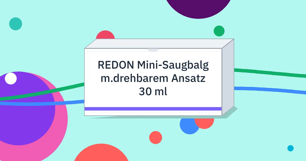 Symbolbild: Packung mit der Aufschrift REDON Mini-Saugbalg m.drehbarem Ansatz 30 ml (PZN 19686193) – Verfügbarkeit und Bezug in Apotheken in Frankfurt am Main