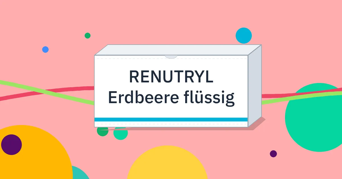 Symbolbild: Packung mit der Aufschrift RENUTRYL Erdbeere flüssig (PZN 18048929) – Verfügbarkeit und Bezug in Apotheken in Frankfurt am Main