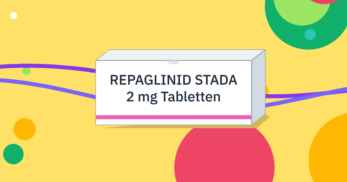 Symbolbild: Packung mit der Aufschrift REPAGLINID STADA 2 mg Tabletten (PZN 05740351) – Verfügbarkeit und Bezug in Apotheken in Frankfurt am Main