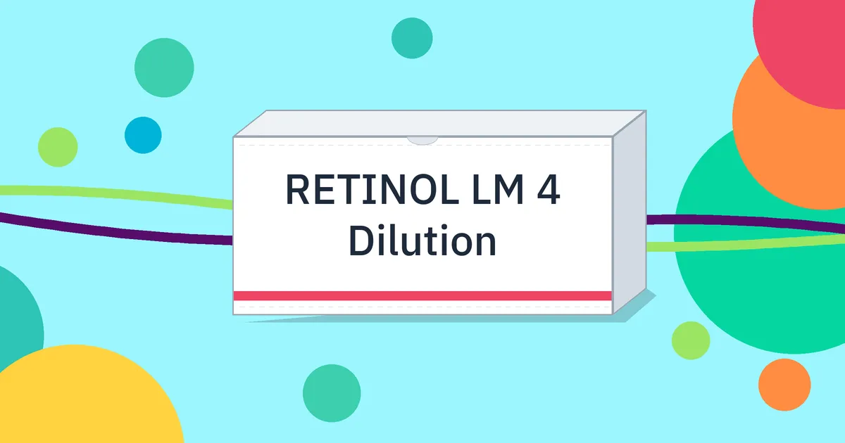 Symbolbild: Packung mit der Aufschrift RETINOL LM 4 Dilution (PZN 13047500) – Verfügbarkeit und Bezug in Apotheken in Frankfurt am Main