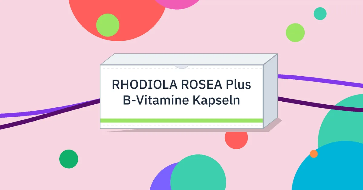 Symbolbild: Packung mit der Aufschrift RHODIOLA ROSEA Plus B-Vitamine Kapseln (PZN 11141695) – Verfügbarkeit und Bezug in Apotheken in Frankfurt am Main