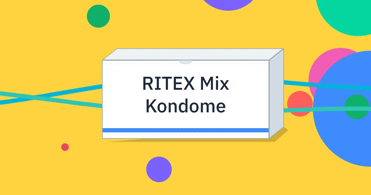 Symbolbild: Packung mit der Aufschrift RITEX Mix Kondome (PZN 17232192) – Verfügbarkeit und Bezug in Apotheken in Frankfurt am Main