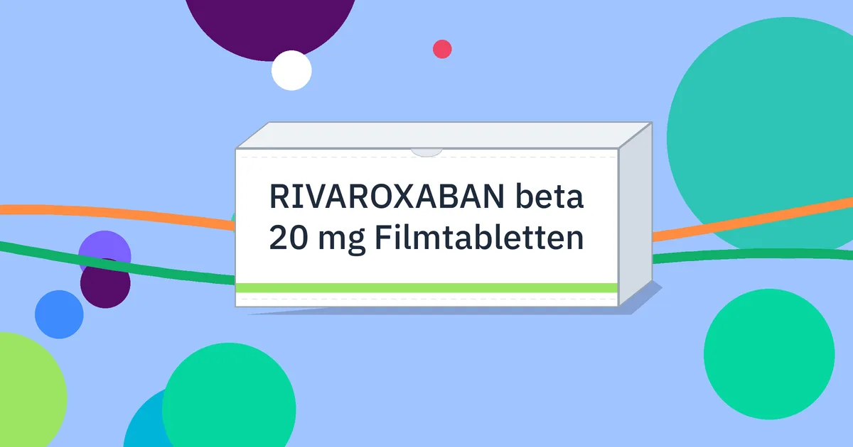 Symbolbild: Packung mit der Aufschrift RIVAROXABAN beta 20 mg Filmtabletten (PZN 19996456) – Verfügbarkeit und Bezug in Apotheken in Frankfurt am Main