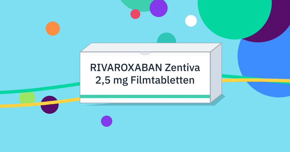 Symbolbild: Packung mit der Aufschrift RIVAROXABAN Zentiva 2,5 mg Filmtabletten (PZN 18841272) – Verfügbarkeit und Bezug in Apotheken in Frankfurt am Main