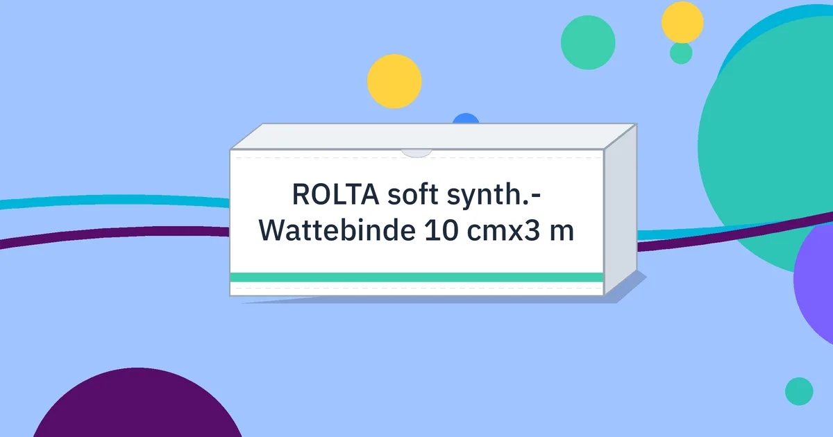 Symbolbild: Packung mit der Aufschrift ROLTA soft synth.-Wattebinde 10 cmx3 m (PZN 18364292) – Verfügbarkeit und Bezug in Apotheken in Frankfurt am Main