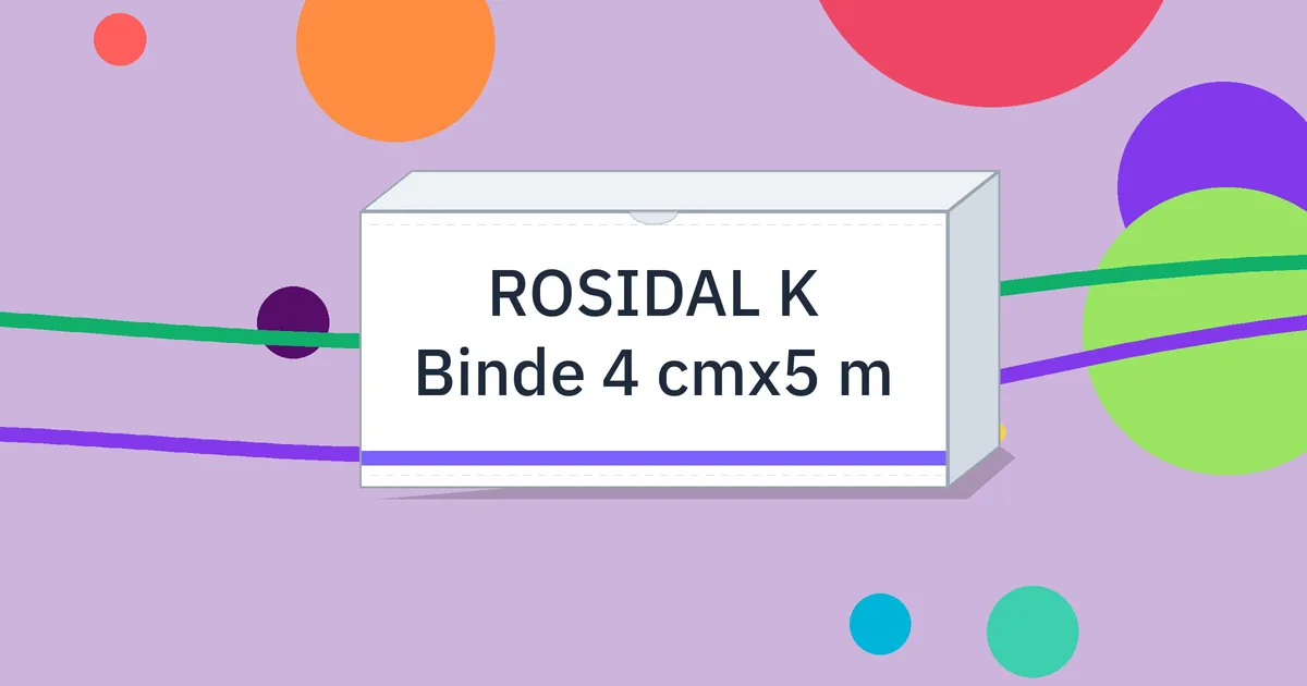 Symbolbild: Packung mit der Aufschrift ROSIDAL K Binde 4 cmx5 m (PZN 02663963) – Verfügbarkeit und Bezug in Apotheken in Frankfurt am Main