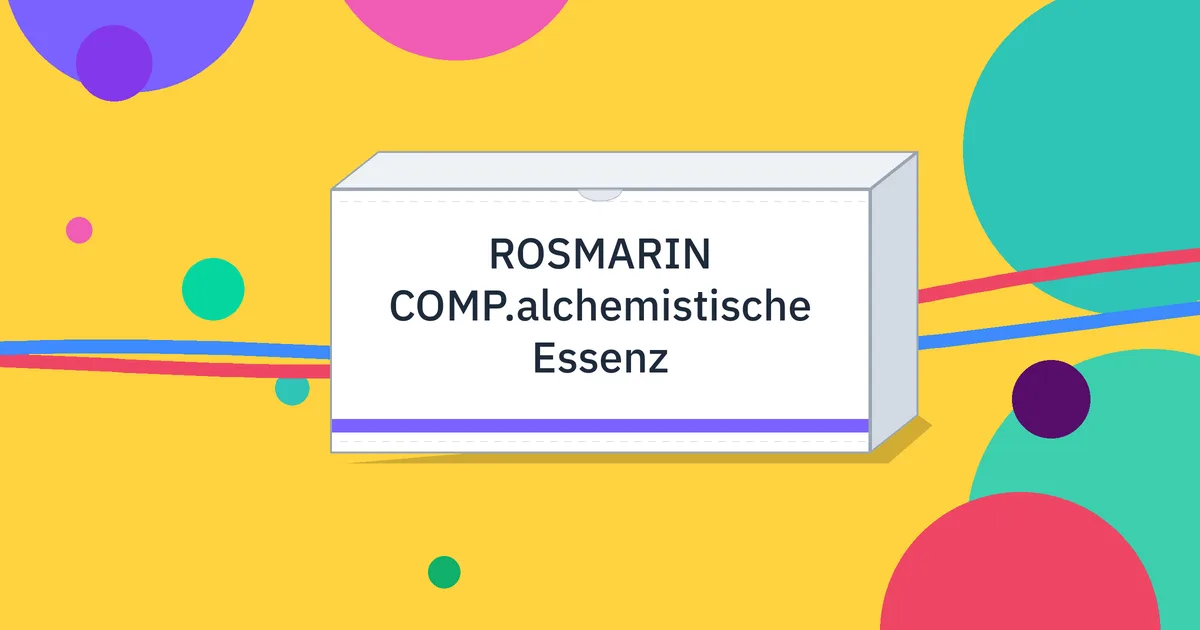 Symbolbild: Packung mit der Aufschrift ROSMARIN COMP.alchemistische Essenz (PZN 16790748) – Verfügbarkeit und Bezug in Apotheken in Frankfurt am Main
