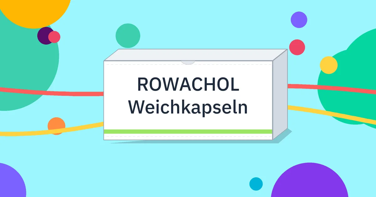 Symbolbild: Packung mit der Aufschrift ROWACHOL Weichkapseln (PZN 01828066) – Verfügbarkeit und Bezug in Apotheken in Frankfurt am Main