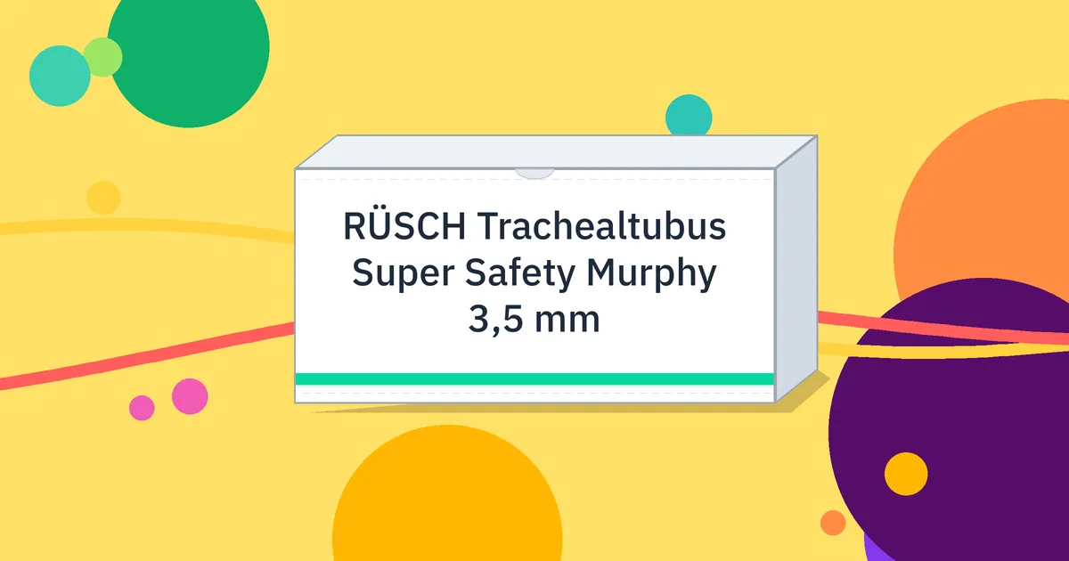 Symbolbild: Packung mit der Aufschrift RÜSCH Trachealtubus Super Safety Murphy 3,5 mm (PZN 07421130) – Verfügbarkeit und Bezug in Apotheken in Frankfurt am Main