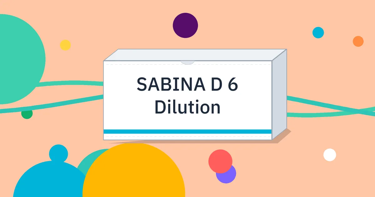 Symbolbild: Packung mit der Aufschrift SABINA D 6 Dilution (PZN 04235183) – Verfügbarkeit und Bezug in Apotheken in Frankfurt am Main