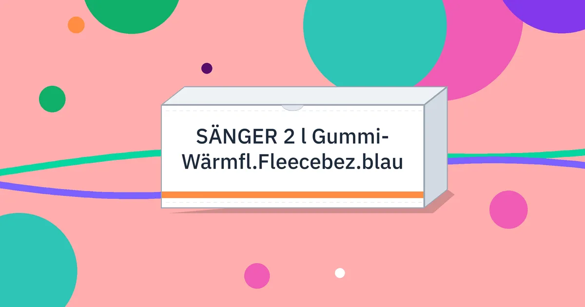 Symbolbild: Packung mit der Aufschrift SÄNGER 2 l Gummi-Wärmfl.Fleecebez.blau (PZN 01313942) – Verfügbarkeit und Bezug in Apotheken in Frankfurt am Main