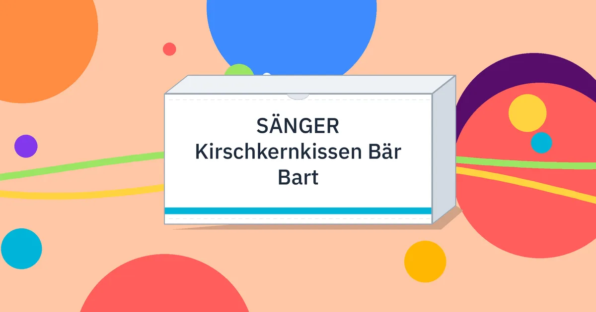 Symbolbild: Packung mit der Aufschrift SÄNGER Kirschkernkissen Bär Bart (PZN 13567553) – Verfügbarkeit und Bezug in Apotheken in Frankfurt am Main