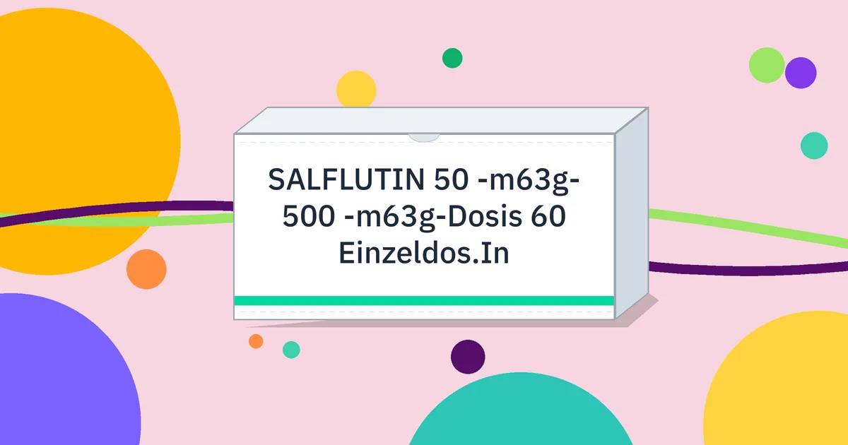 Symbolbild: Packung mit der Aufschrift SALFLUTIN 50 -m63g-500 -m63g-Dosis 60 Einzeldos.In (PZN 16505601) – Verfügbarkeit und Bezug in Apotheken in Frankfurt am Main