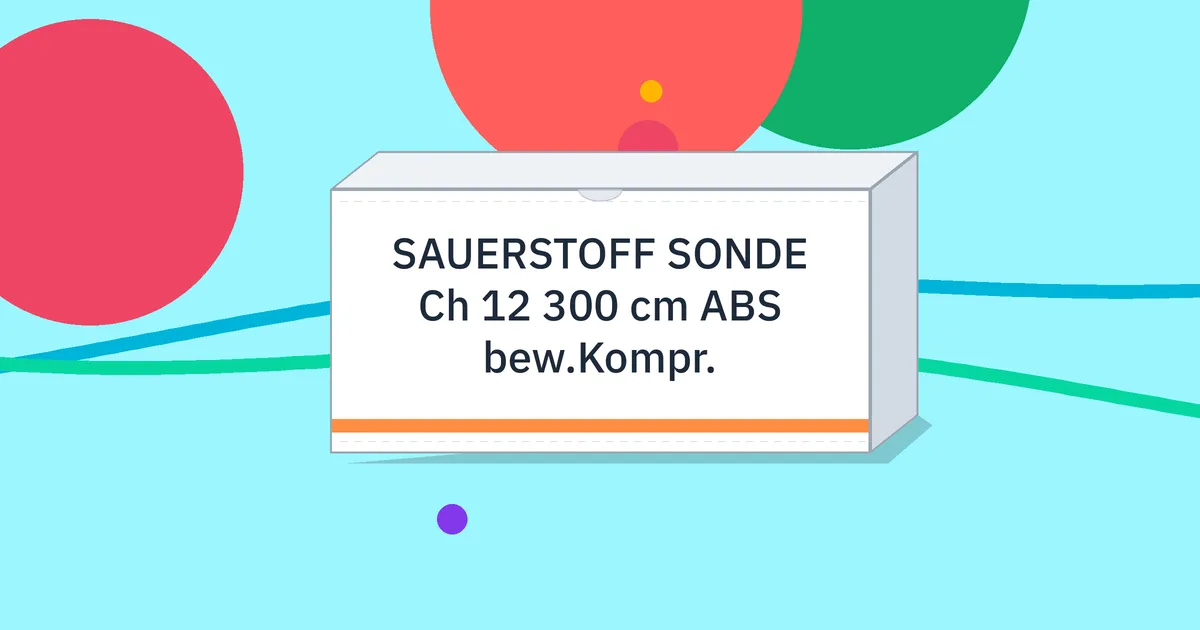 Symbolbild: Packung mit der Aufschrift SAUERSTOFF SONDE Ch 12 300 cm ABS bew.Kompr. (PZN 17488715) – Verfügbarkeit und Bezug in Apotheken in Frankfurt am Main