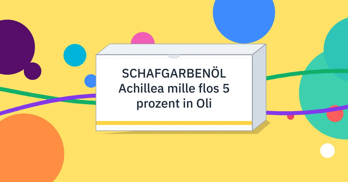 Symbolbild: Packung mit der Aufschrift SCHAFGARBENÖL Achillea mille flos 5 prozent in Oli (PZN 02467831) – Verfügbarkeit und Bezug in Apotheken in Frankfurt am Main