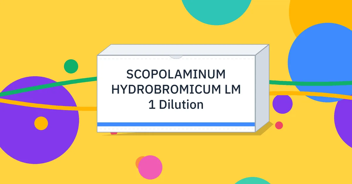 Symbolbild: Packung mit der Aufschrift SCOPOLAMINUM HYDROBROMICUM LM 1 Dilution (PZN 13690874) – Verfügbarkeit und Bezug in Apotheken in Frankfurt am Main