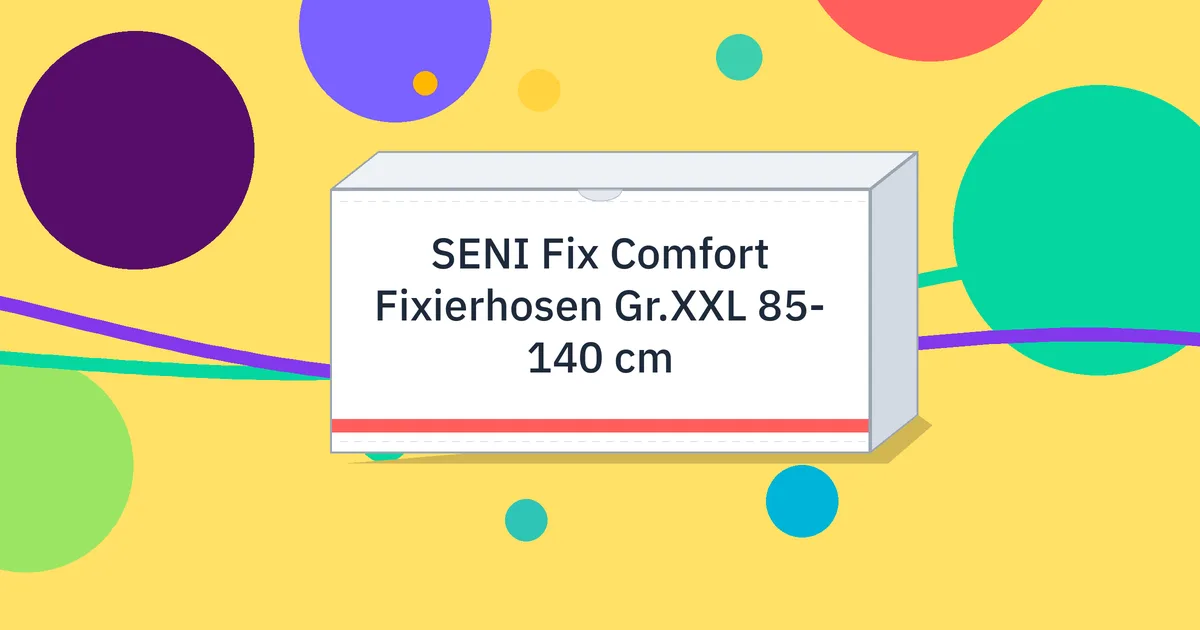 Symbolbild: Packung mit der Aufschrift SENI Fix Comfort Fixierhosen Gr.XXL 85-140 cm (PZN 15254261) – Verfügbarkeit und Bezug in Apotheken in Frankfurt am Main