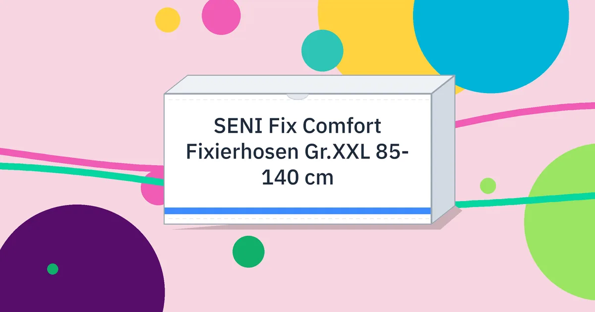 Symbolbild: Packung mit der Aufschrift SENI Fix Comfort Fixierhosen Gr.XXL 85-140 cm (PZN 15254255) – Verfügbarkeit und Bezug in Apotheken in Frankfurt am Main