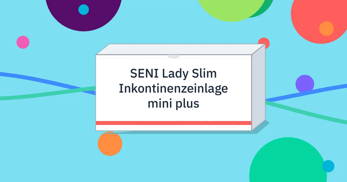 Symbolbild: Packung mit der Aufschrift SENI Lady Slim Inkontinenzeinlage mini plus (PZN 20286820) – Verfügbarkeit und Bezug in Apotheken in Frankfurt am Main