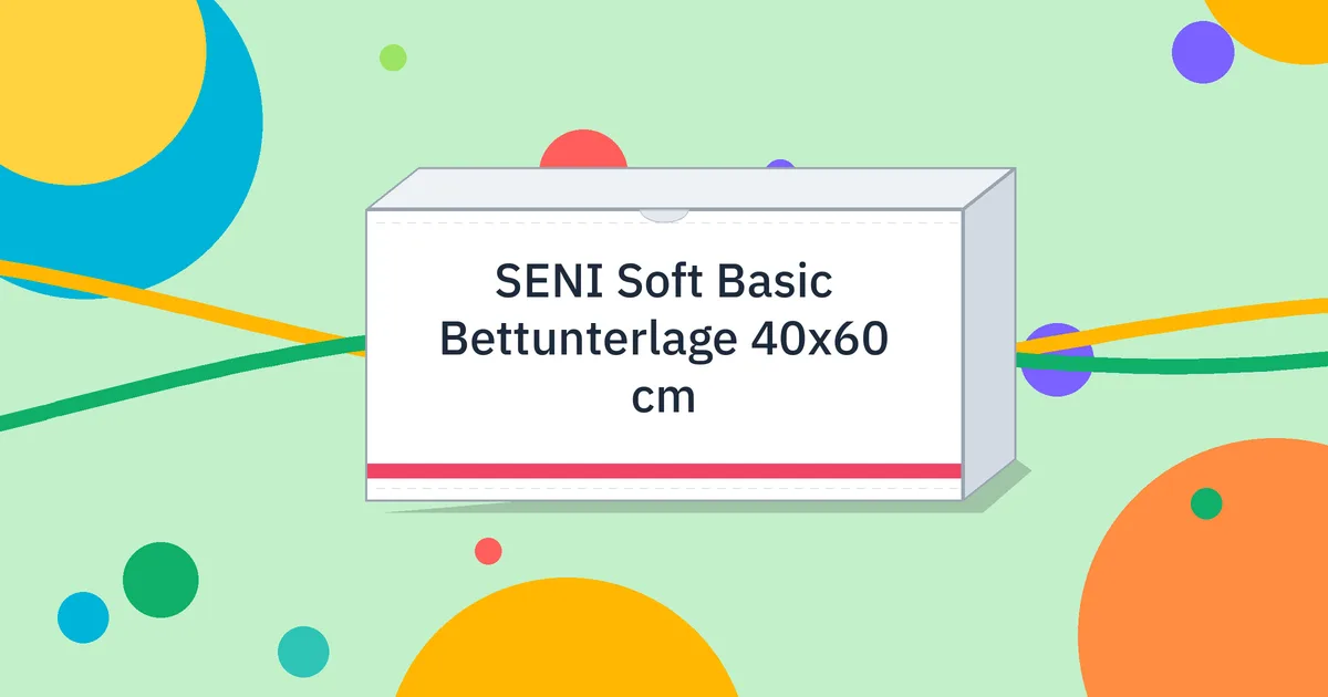 Symbolbild: Packung mit der Aufschrift SENI Soft Basic Bettunterlage 40x60 cm (PZN 13365938) – Verfügbarkeit und Bezug in Apotheken in Frankfurt am Main